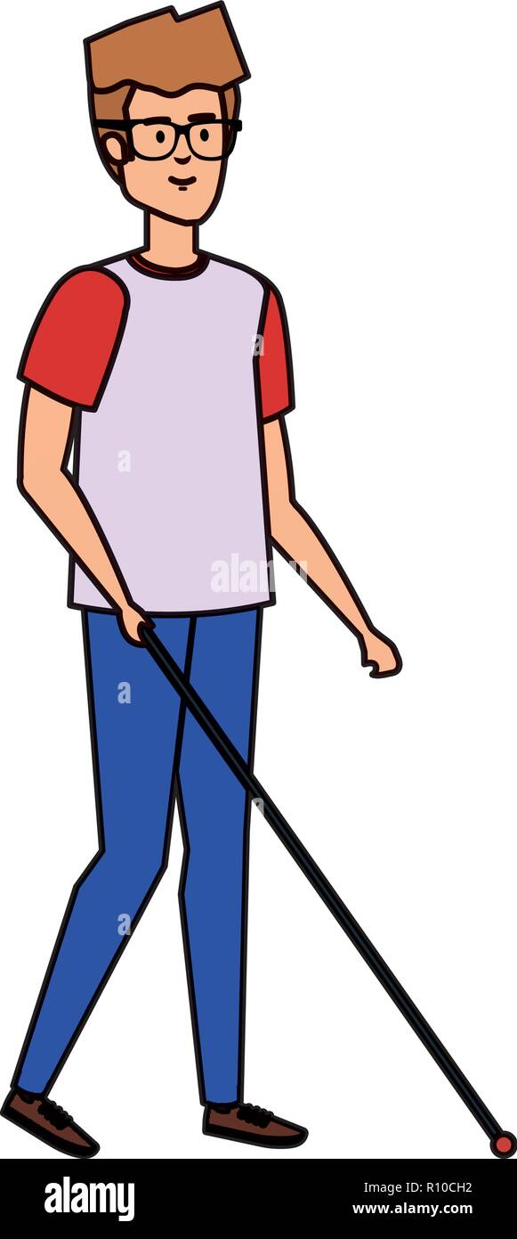 blind man character icon vector illustration design Stock Vector Image ...