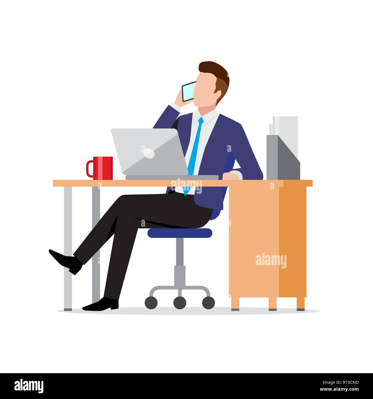 Person using computer in office Stock Vector Images - Alamy