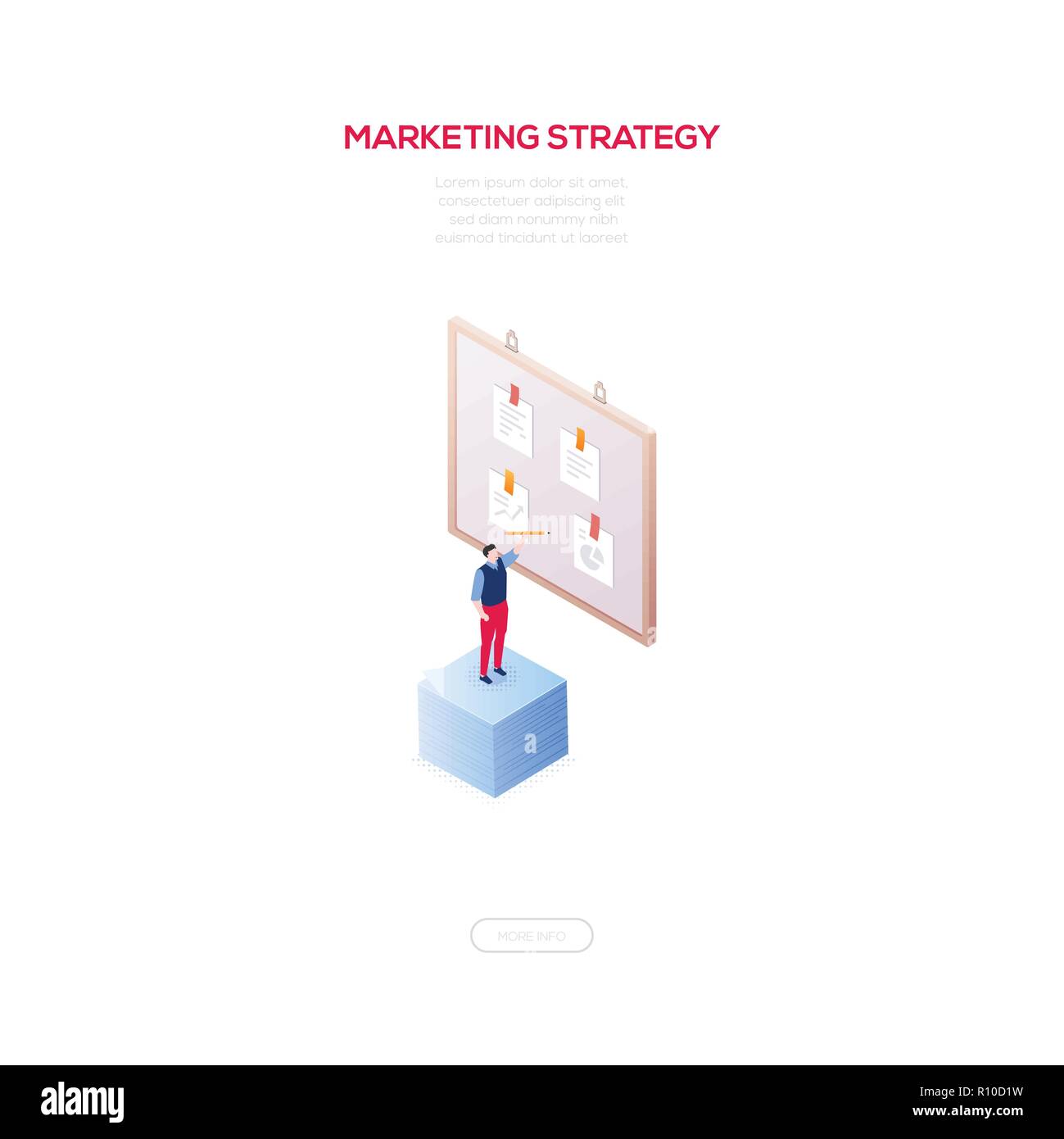 Marketing strategy - modern isometric vector web banner Stock Vector ...