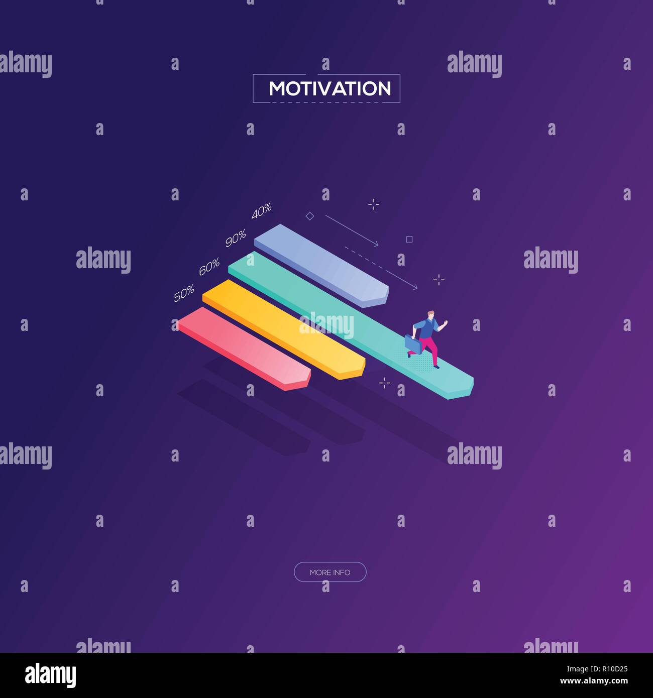 Motivation concept - modern isometric vector web banner Stock Vector ...