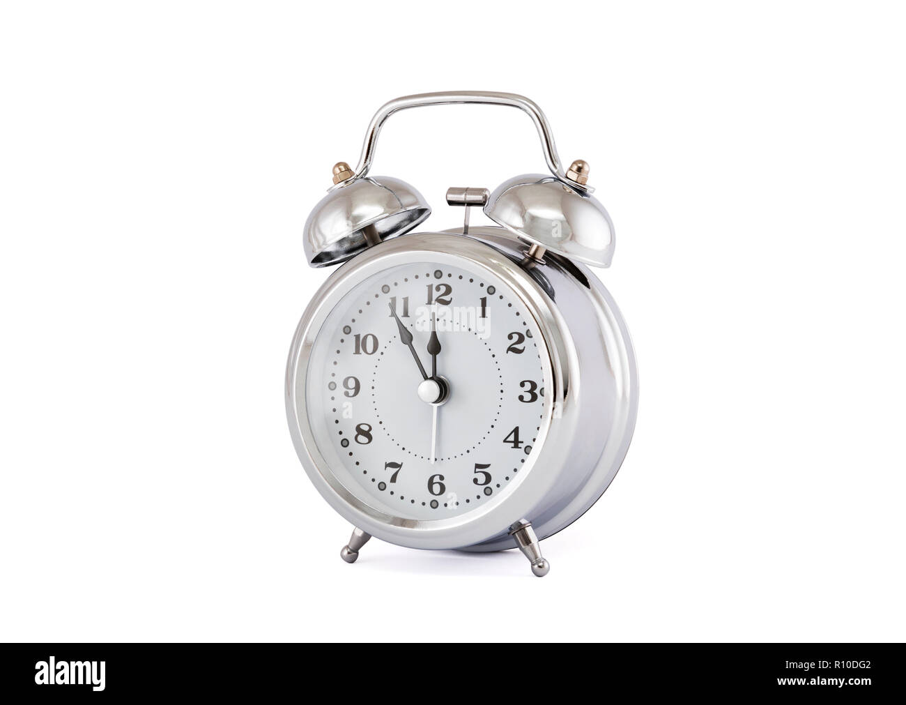 Old style alarm clock with clipping path on white background Stock ...