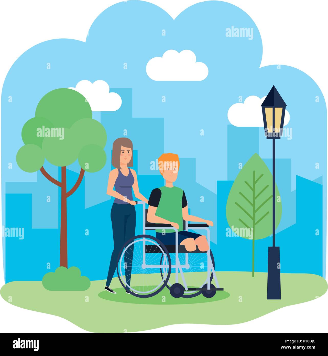 Rehabilitation concept young woman Stock Vector Images - Alamy