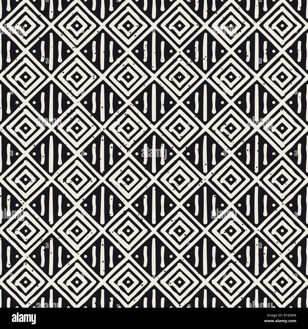 Vector freehand seamless pattern. Modern stylish abstract texture. Repeating geometric tiles ...