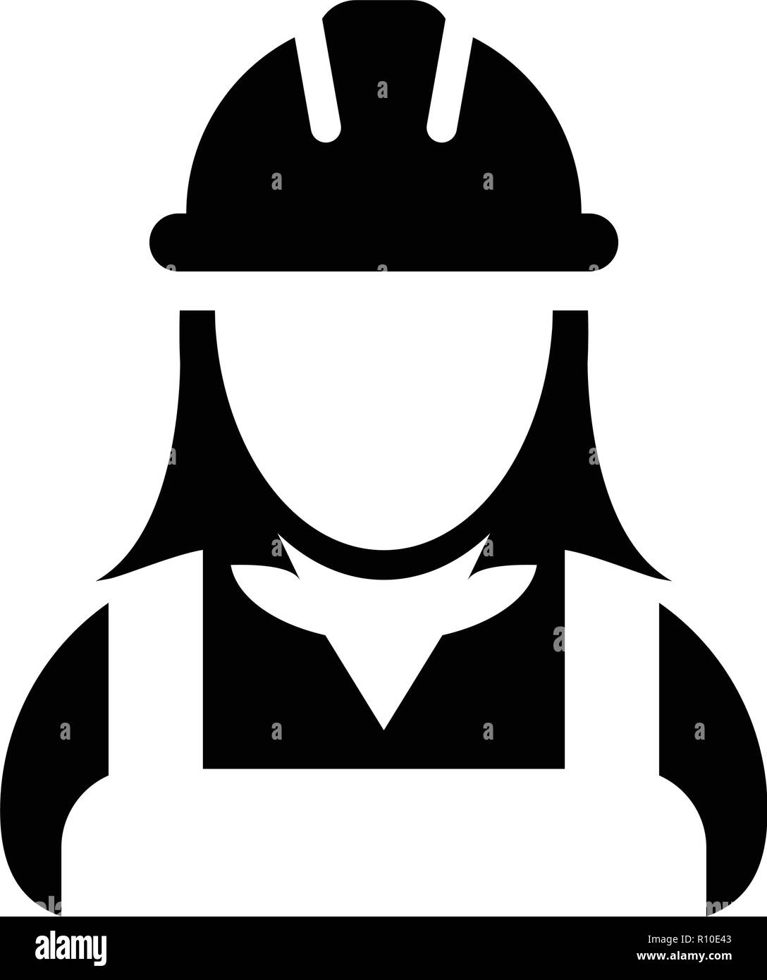 Worker icon vector female construction service person profile avatar ...