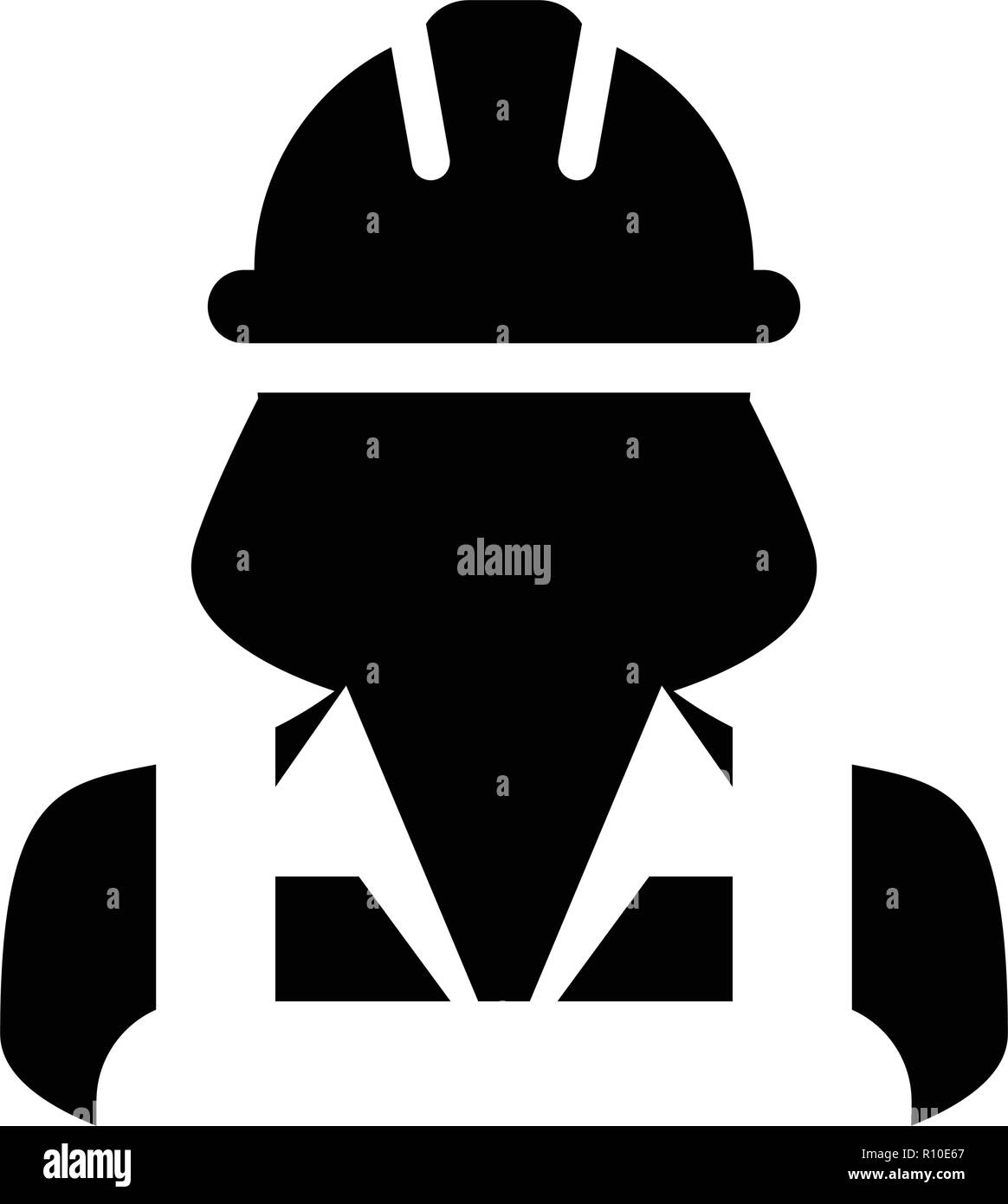 Contractor icon vector male worker person profile avatar with hardhat ...