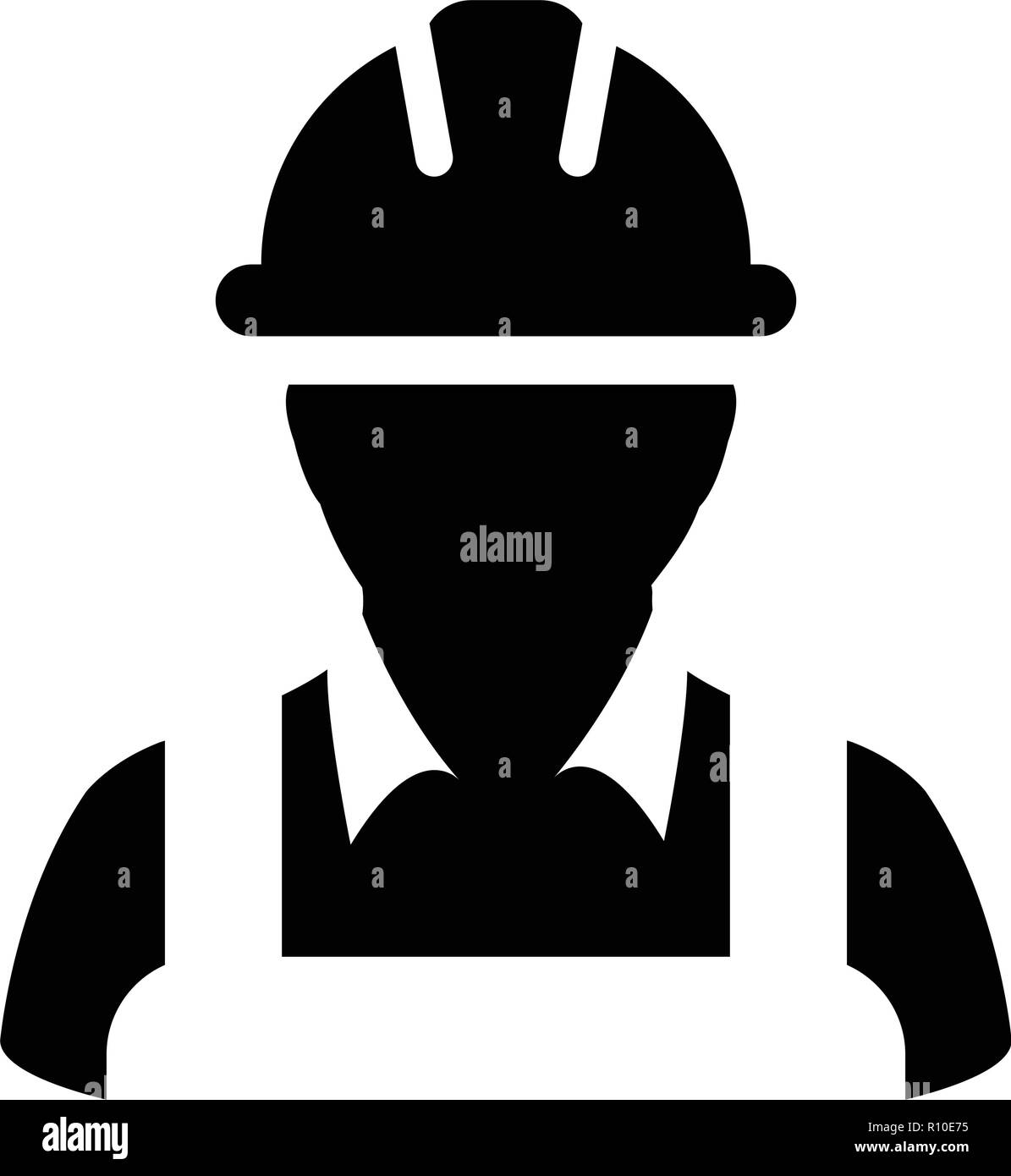 Service worker icon vector male construction service person profile ...