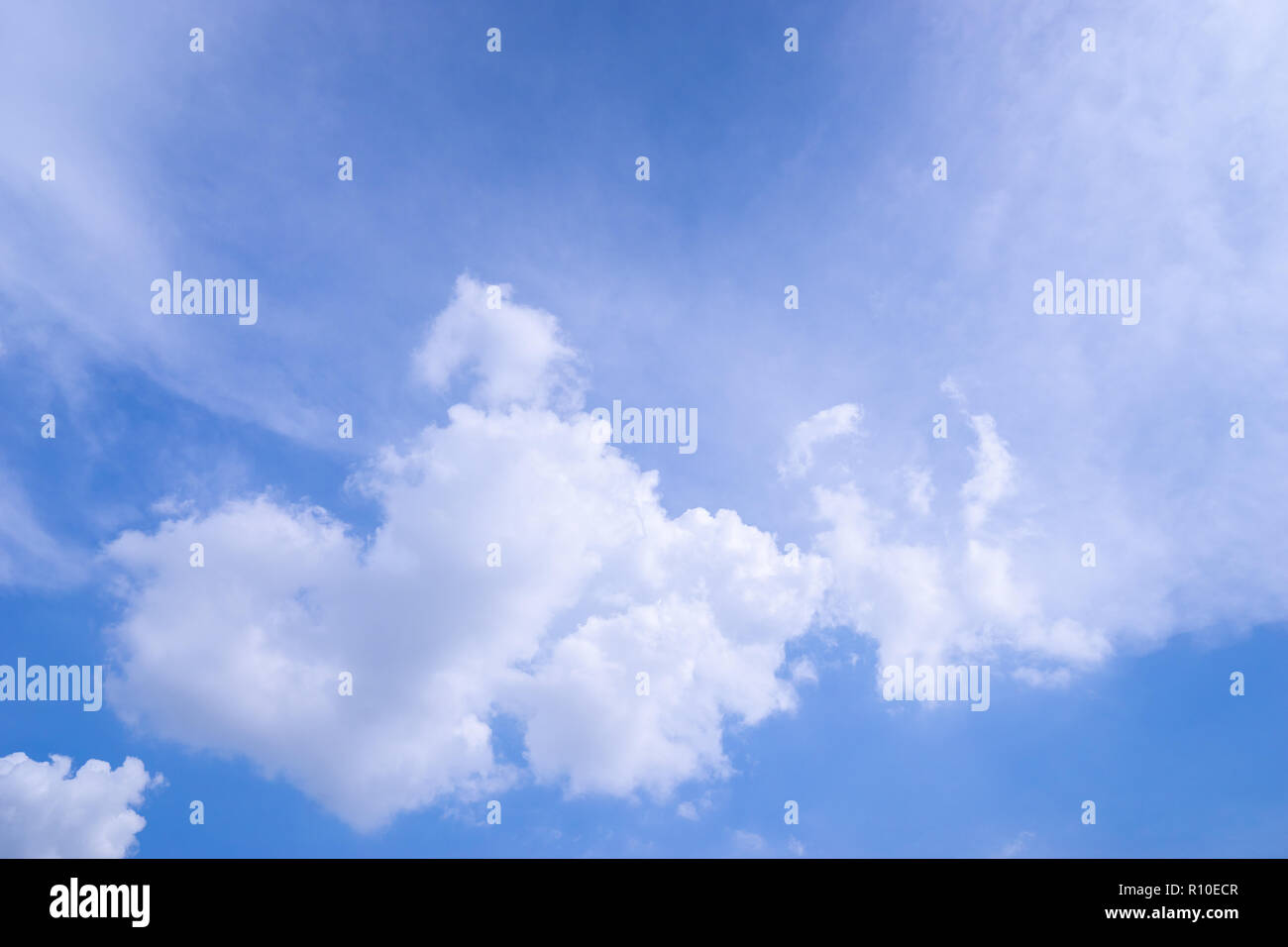 white fluffy cloud float on blue sky with copy space Stock Photo - Alamy