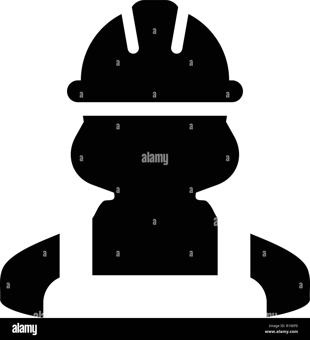 Safety worker icon vector female construction service person profile ...