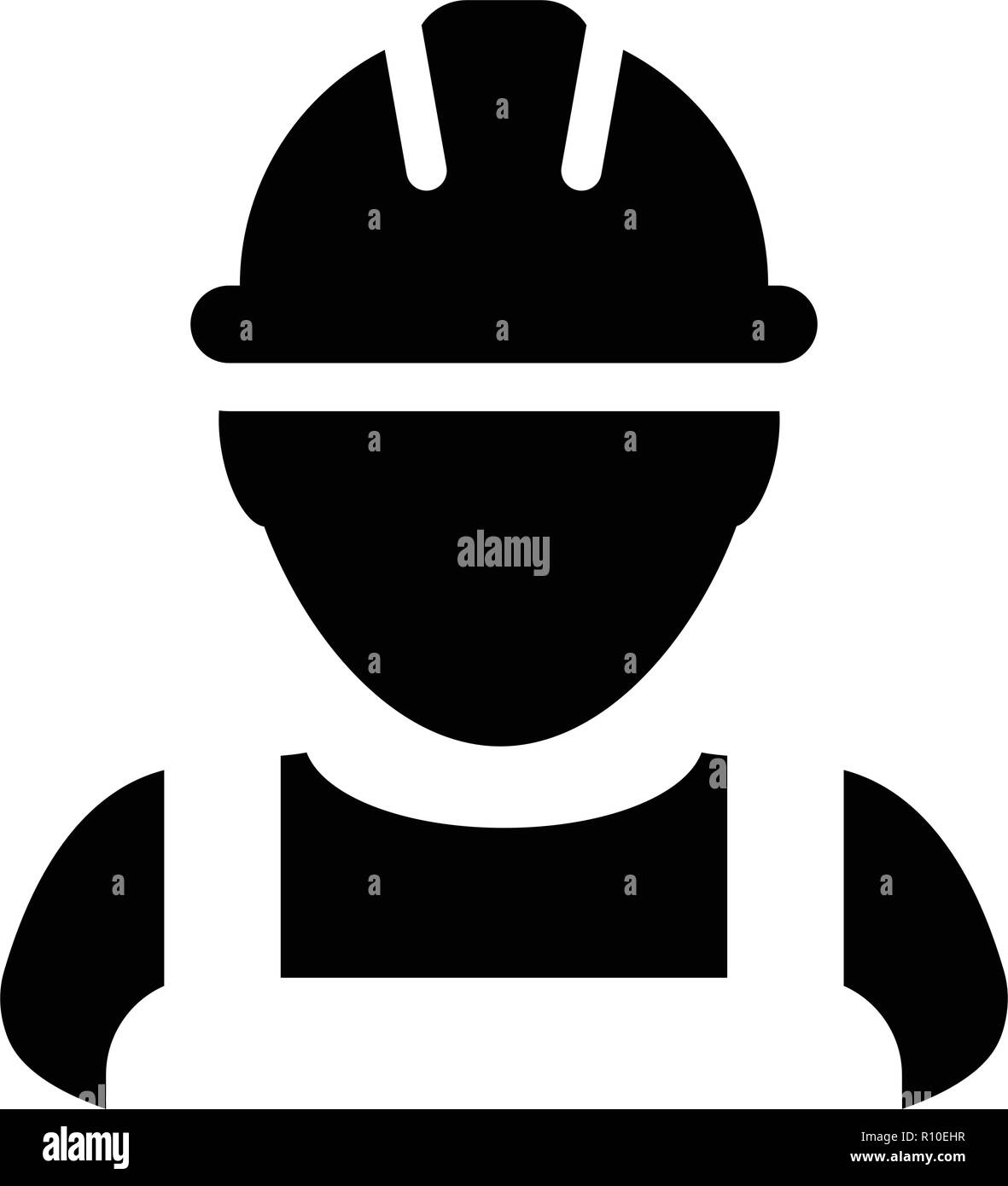 Safety worker icon vector male construction service person profile ...