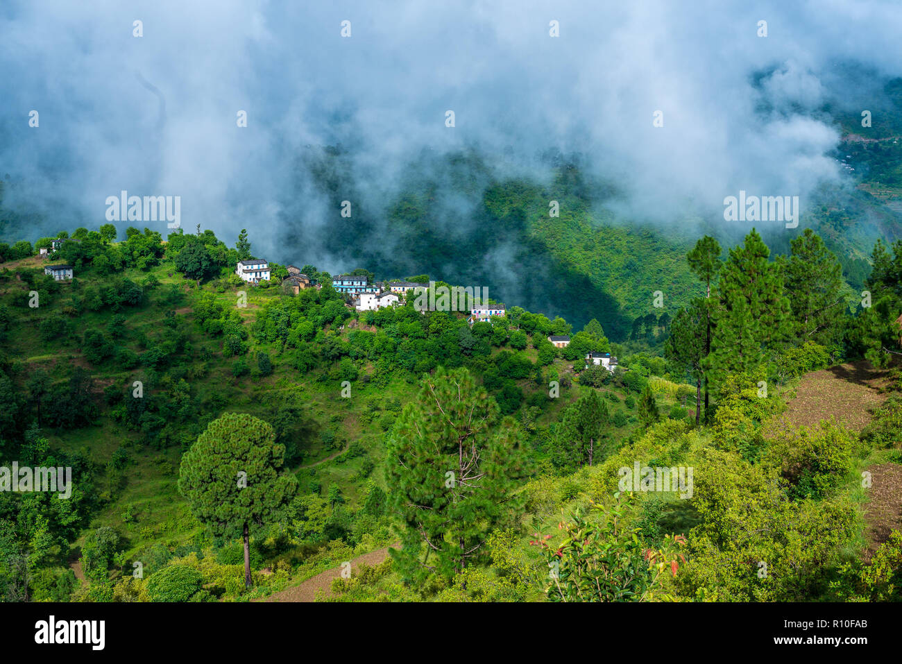 Landscape of Village in Uttrakhand Near Bhimtal / Nainital Stock Photo ...