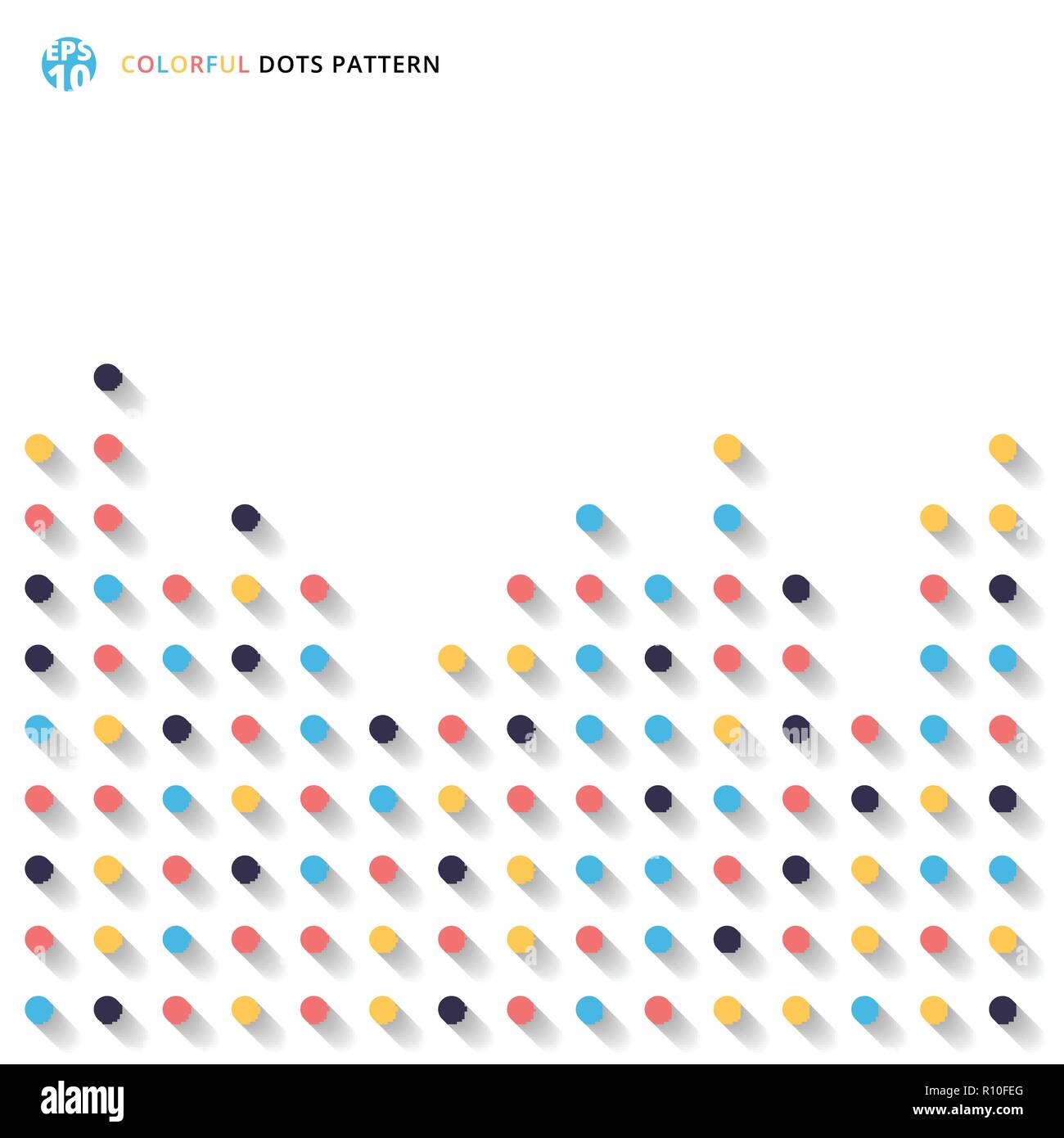 Abstract striped circles dots colorful and shadow on white background ...