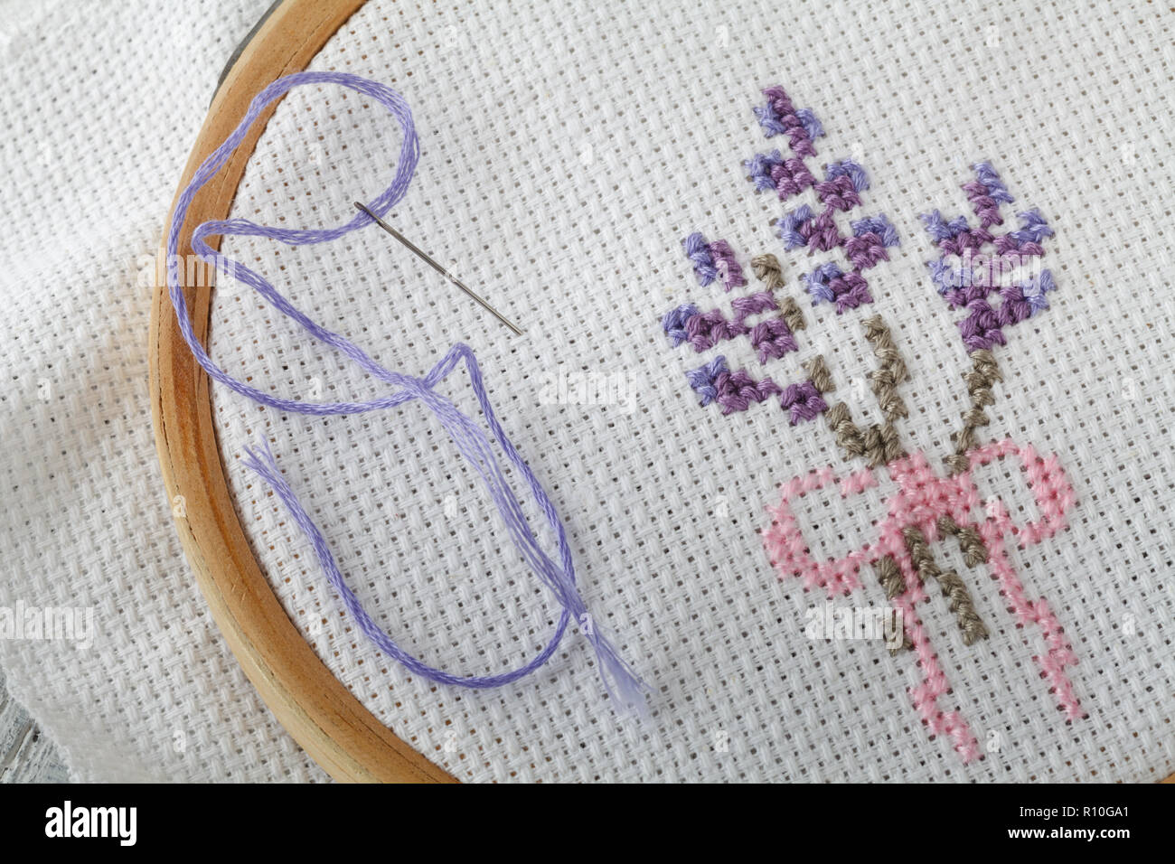 embroidery thread Cross Stock Photo - Alamy