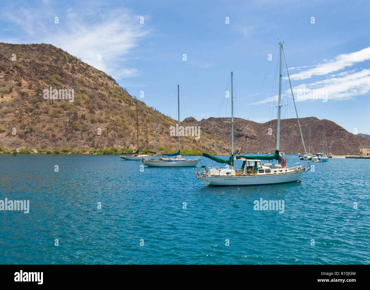 Loreto Bay, by the sea of Cortes, showing the beauty in nature, located ...