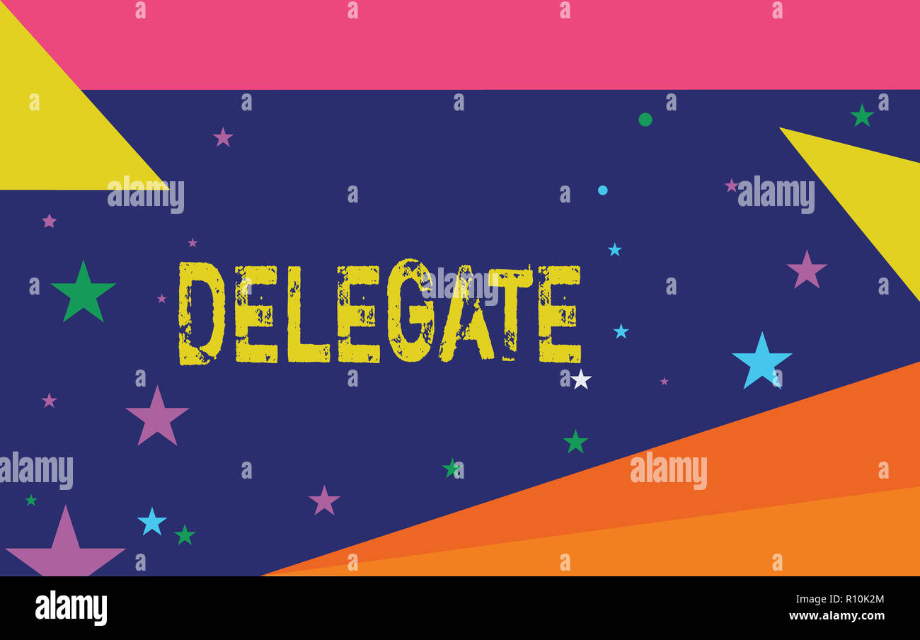 Handwriting text writing Delegate. Concept meaning demonstrating sent ...