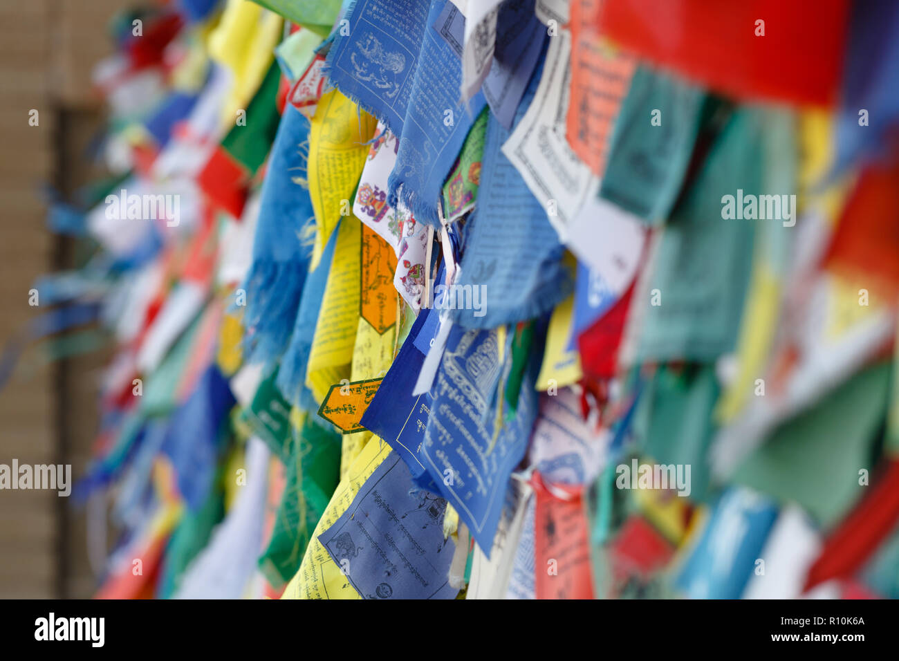Buddhist prayer flags Stock Photo - Alamy