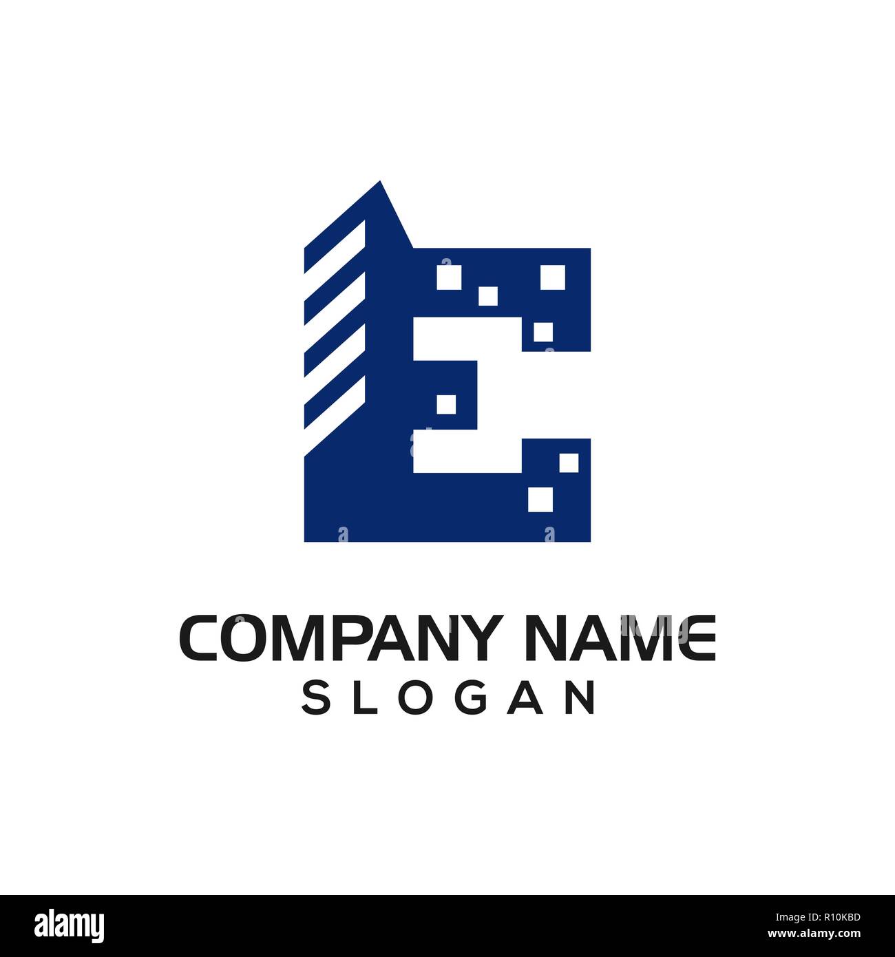 E building construction, Initial E with building concept as logo icon ...