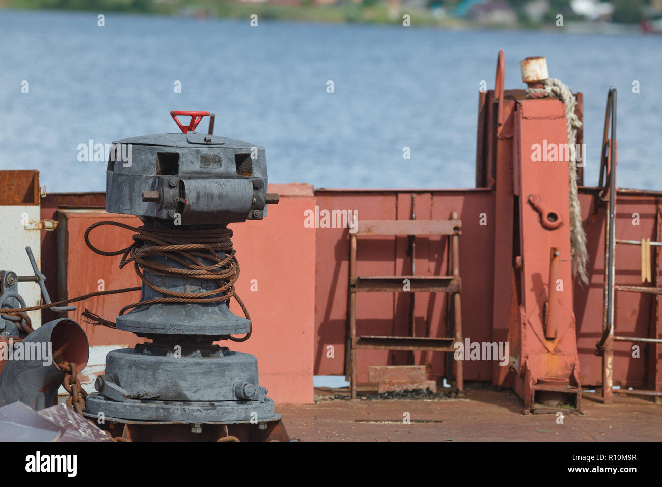 Rust at engine fishing boat Stock Photo - Alamy