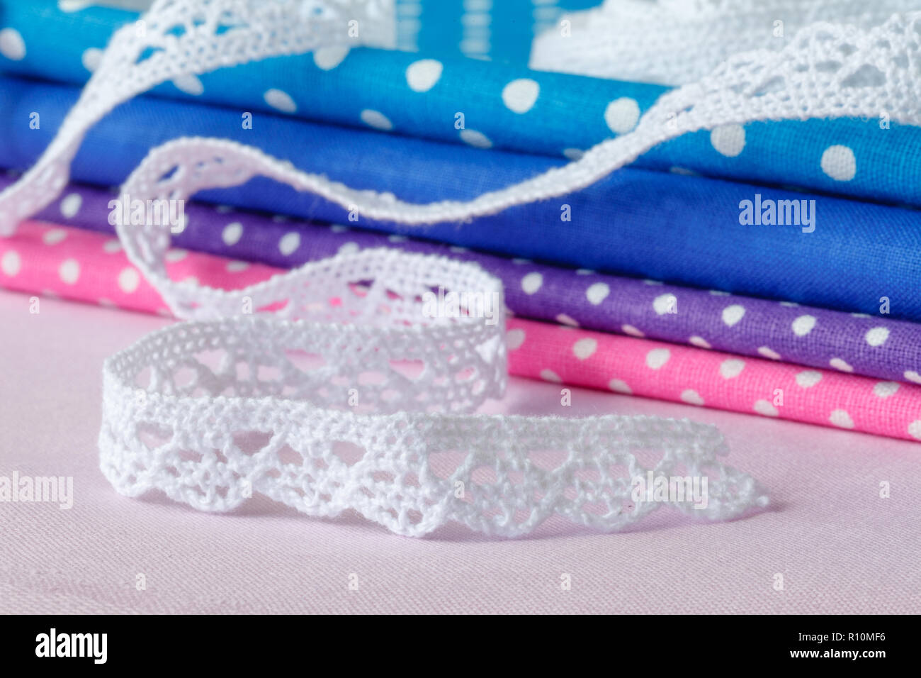 crochet natural linen lace trim Stock Photo - Alamy