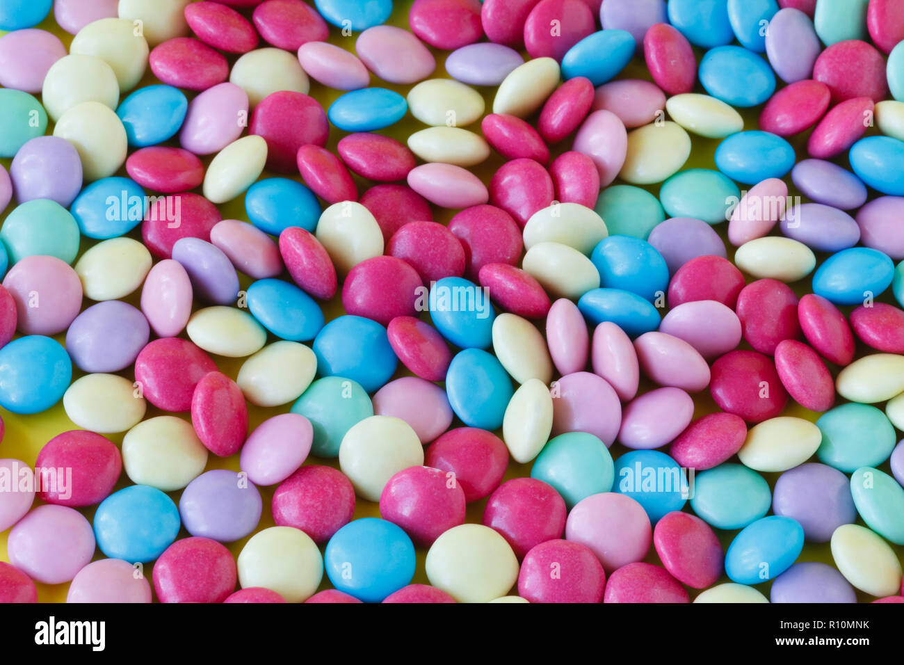 Rainbow multicolored gumballs chewing gums as background Stock Photo ...