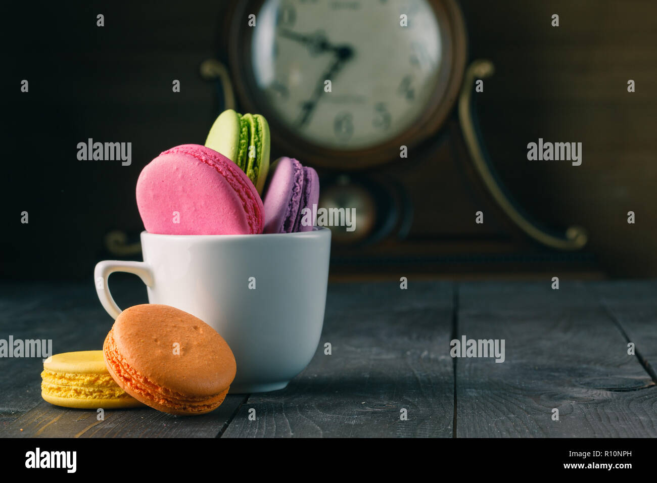 macaroons in cup, fun breakfast concept Stock Photo - Alamy