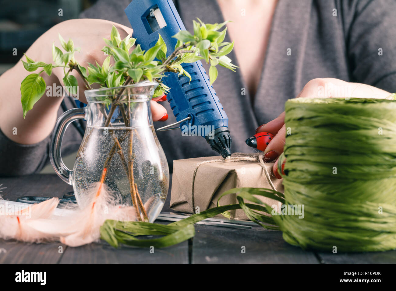 Handmade using hot melt gun Stock Photo - Alamy