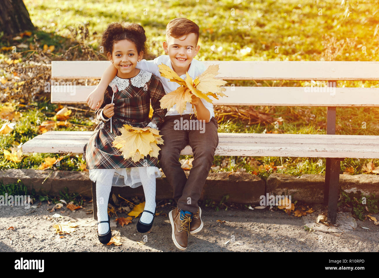 children in a park Stock Photo - Alamy