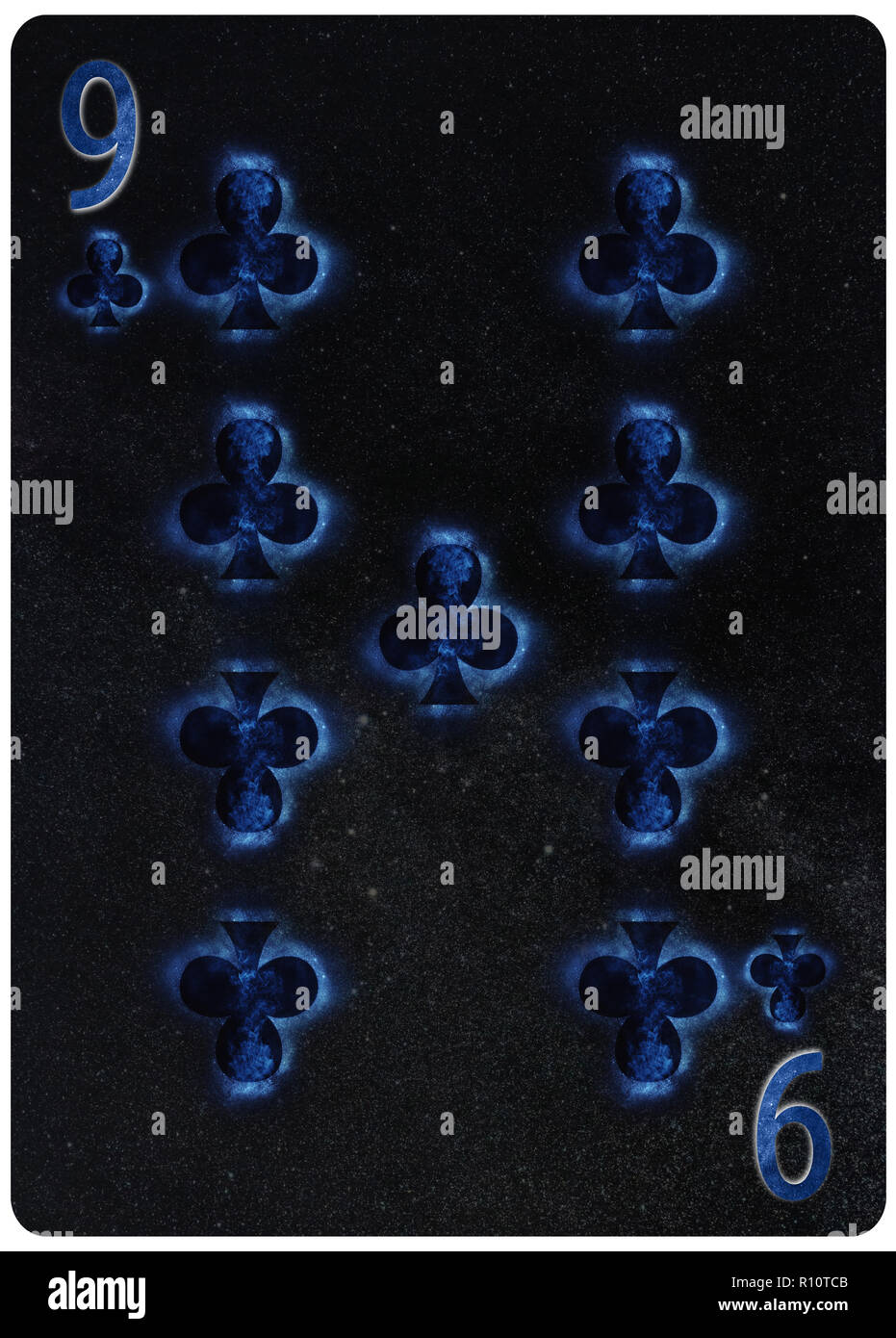 Nine of Clubs playing card Abstract Background Stock Photo - Alamy