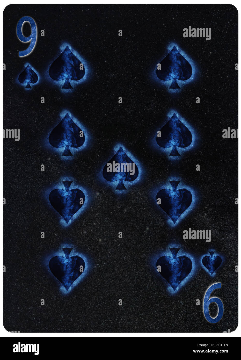 Nine of Spades playing card Abstract Background Stock Photo - Alamy