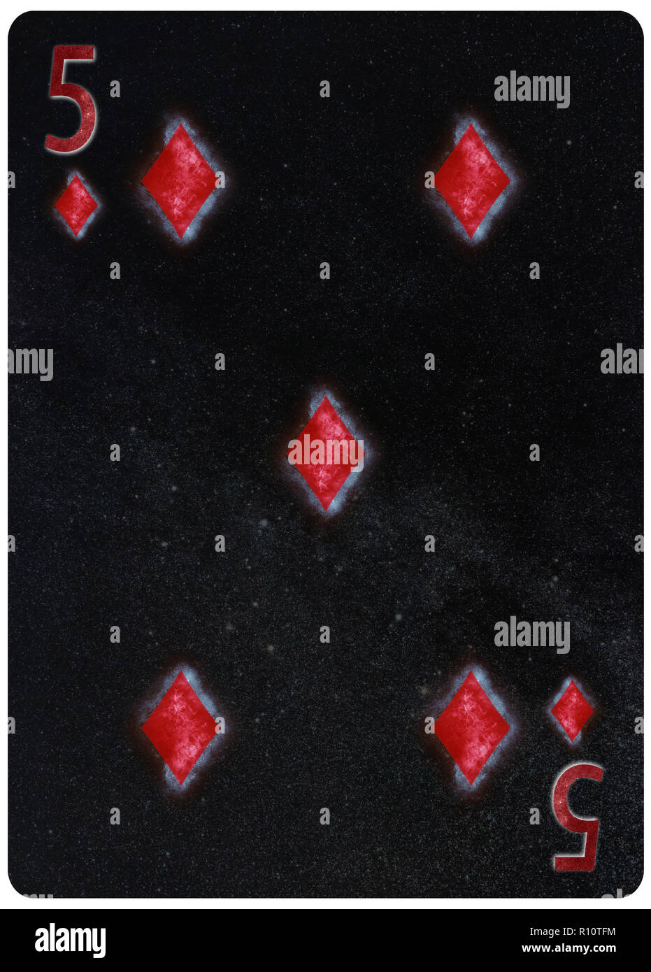 Five of diamonds playing card Abstract Background Stock Photo - Alamy