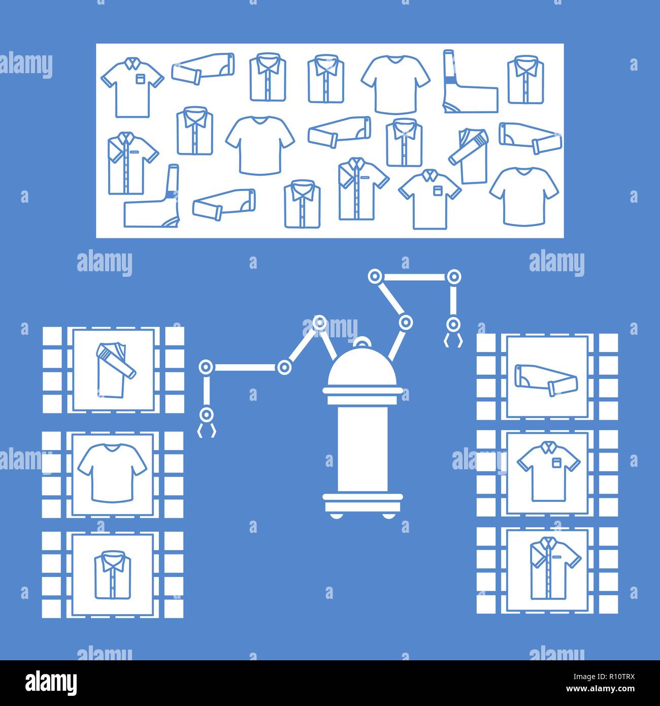 Smart automatic robotic sorting of clothes. Replacement of people with ...