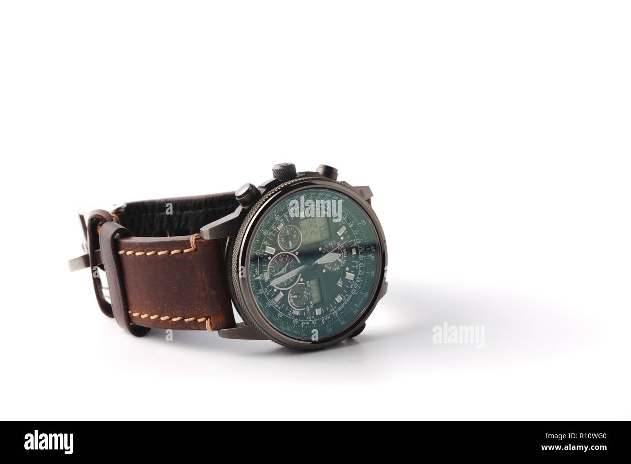 men wrist hand watch isolate on white Stock Photo - Alamy