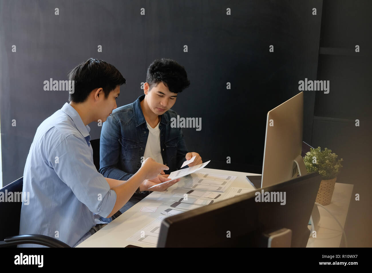 Ux Ui Project Concept Programer Team Development Software With In Computer And Paper Project