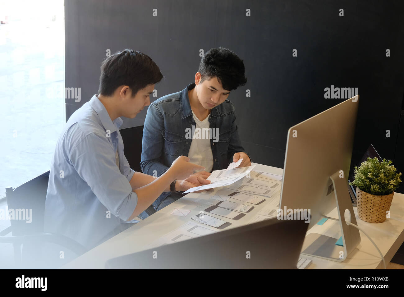 Ux Ui Project Concept Programer Team Development Software With In Computer And Paper Project