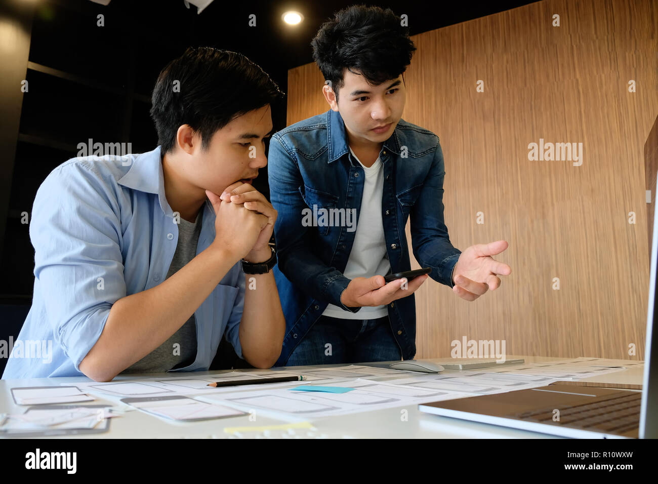Ux Ui Project Concept Programer Team Development Software With In Computer And Paper Project