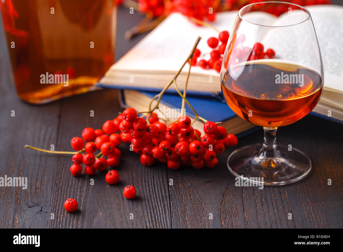 Alcohol free homemade berry cordial Stock Photo - Alamy