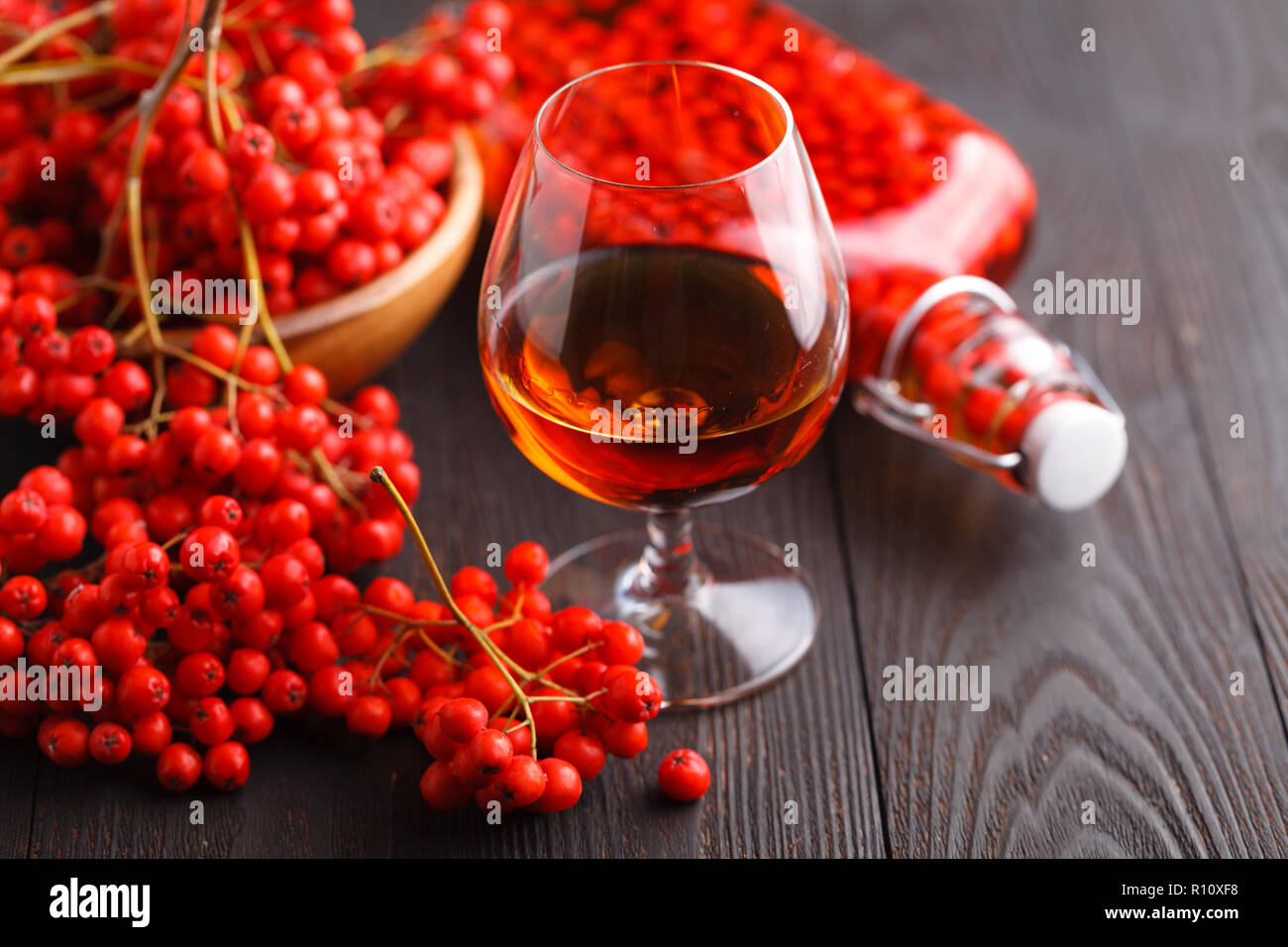 Autumn berry alcohol drink, selfmade home Stock Photo - Alamy