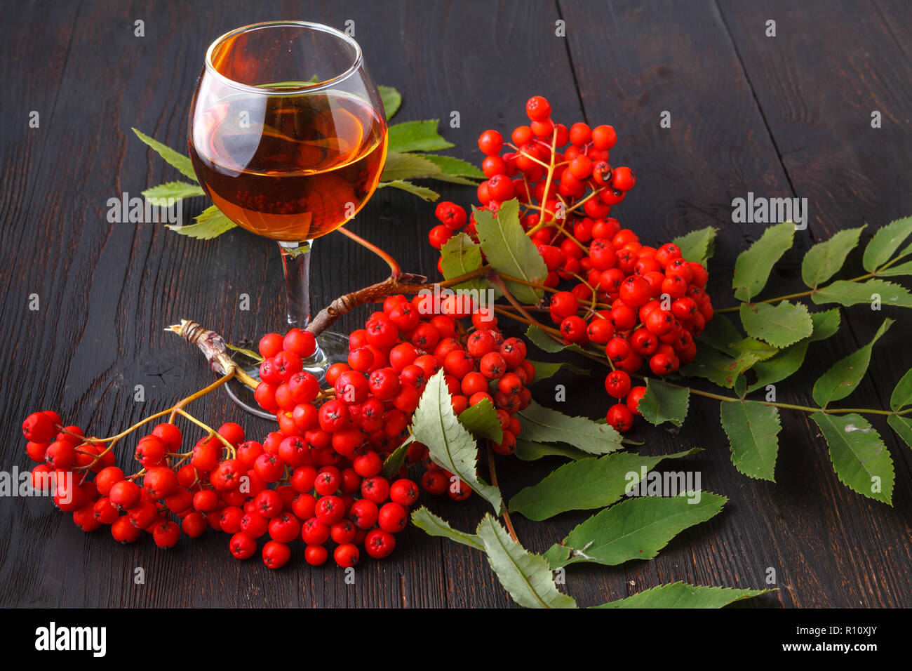 Fall harvest, made alcohol from berries Stock Photo - Alamy