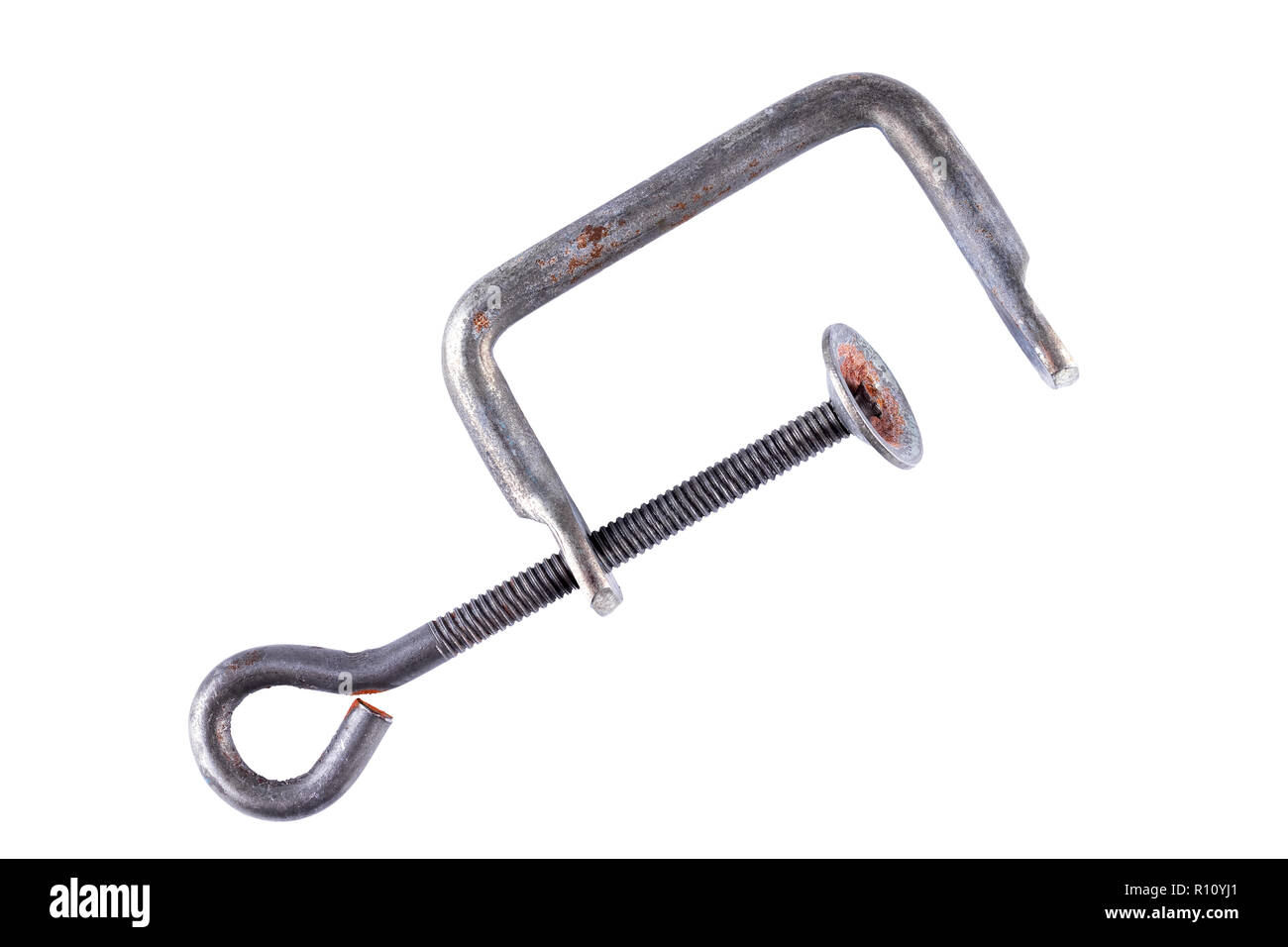 Metal wood clamp isolated on white background Stock Photo - Alamy