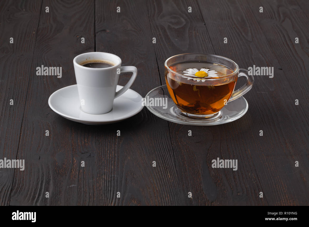what to choose tea or coffee Stock Photo - Alamy
