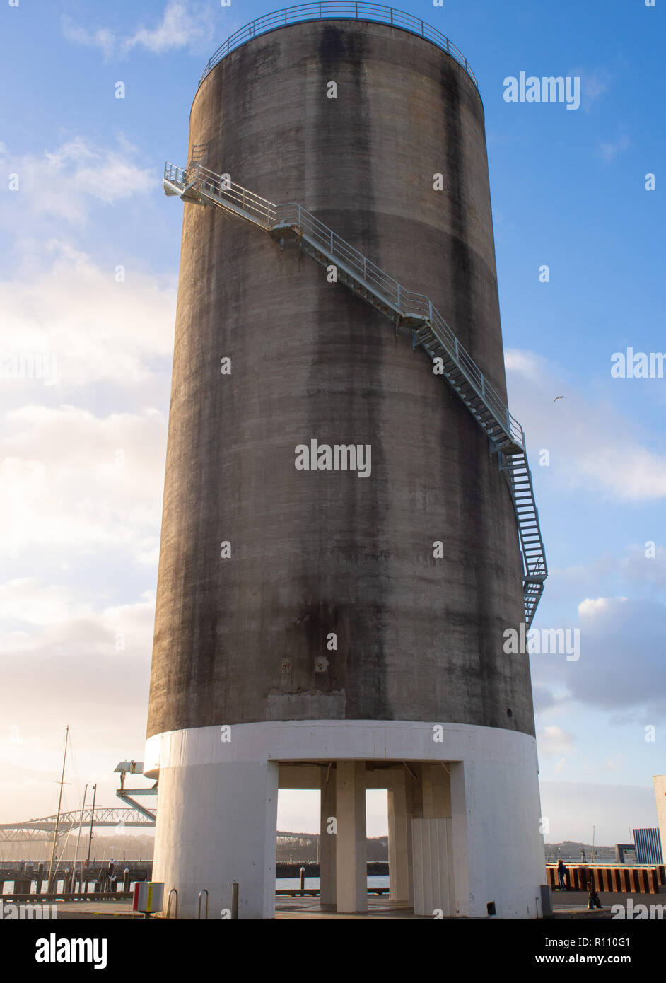 Stairs Wrappng Around A Silo Tank Stock Photo - Alamy