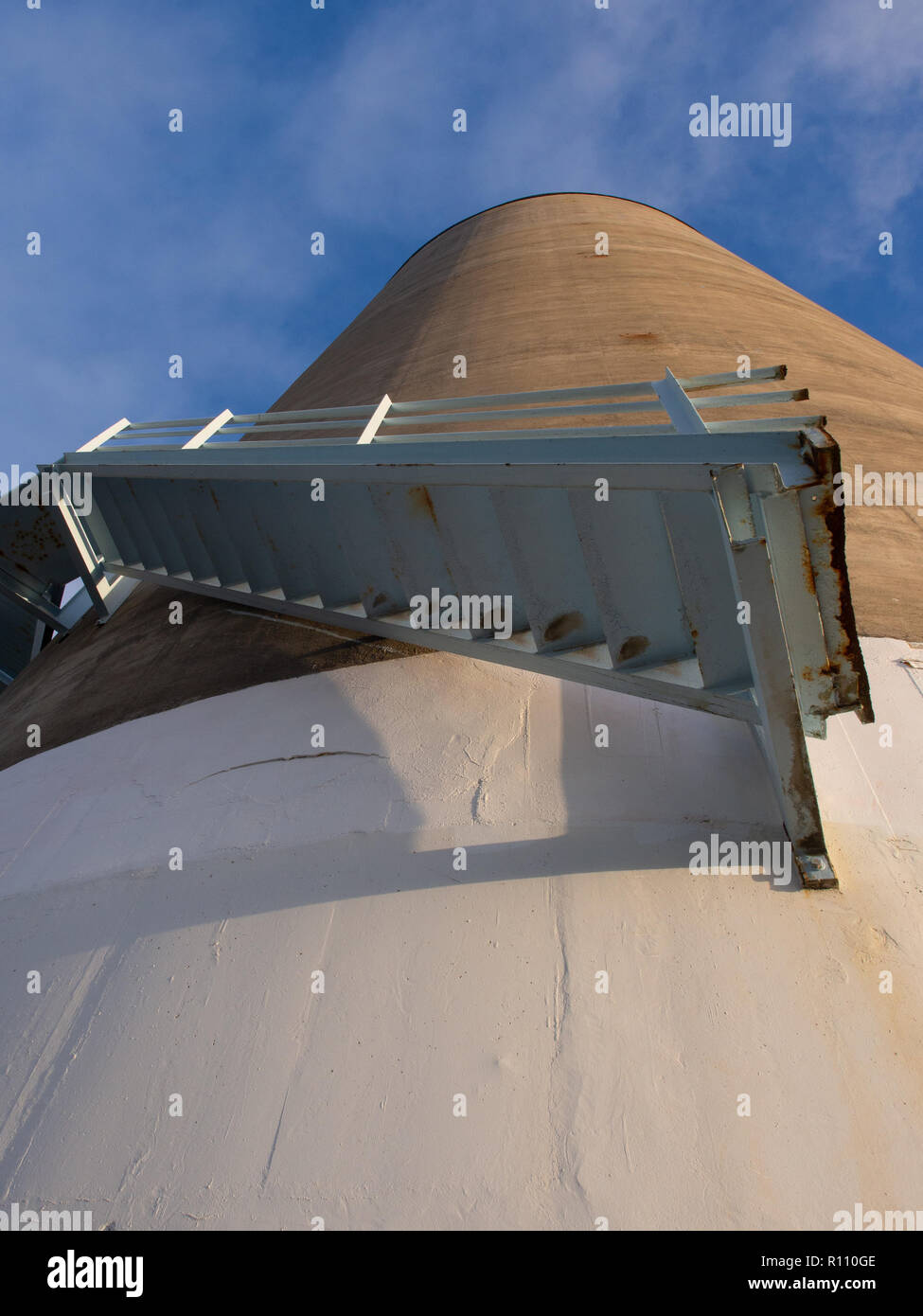 Stairs Wrappng Around A Silo Tank Stock Photo - Alamy