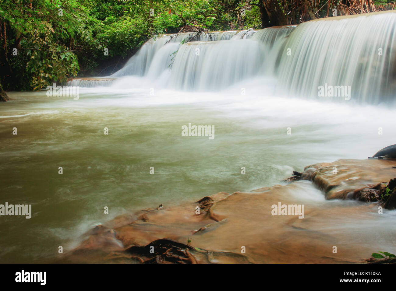 Waterfall with beautiful in the nature of spring Stock Photo - Alamy