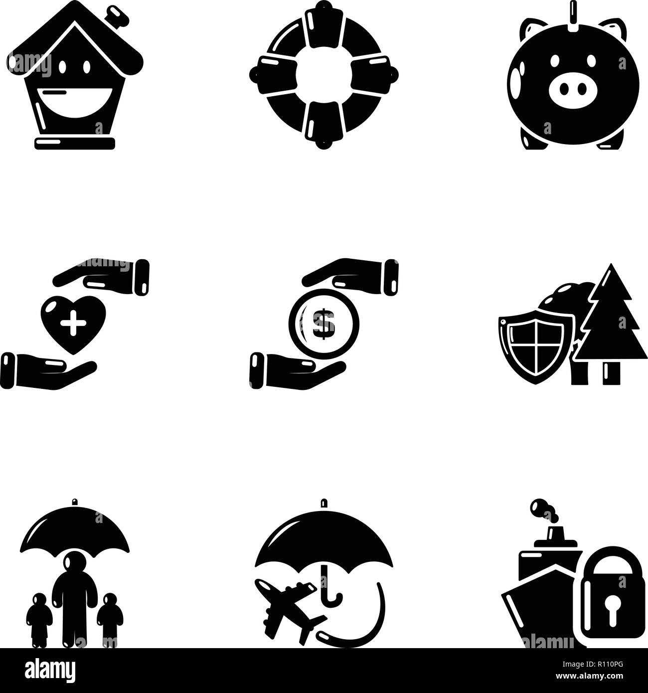 Donation wherewithal icons set, simple style Stock Vector Image & Art ...