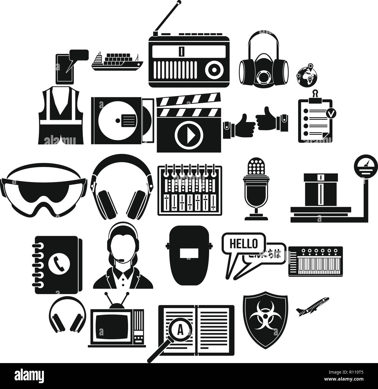 Loud music icons set, simple style Stock Vector Image & Art - Alamy