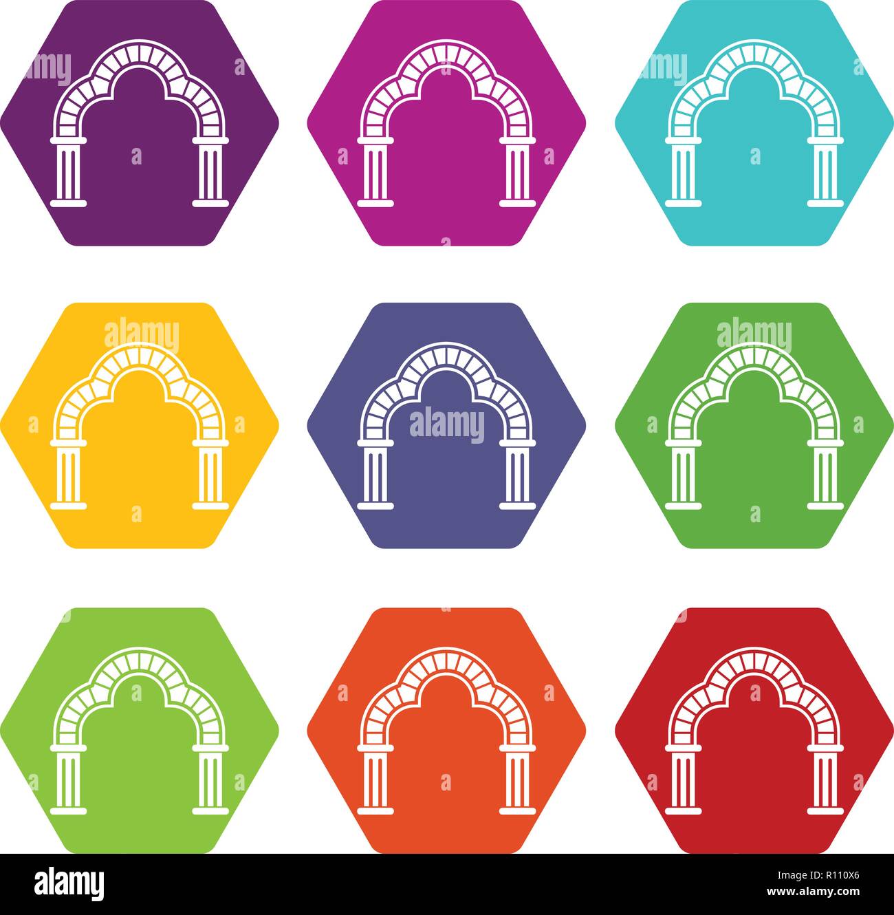 Entrance arch icons set 9 vector Stock Vector Image & Art - Alamy