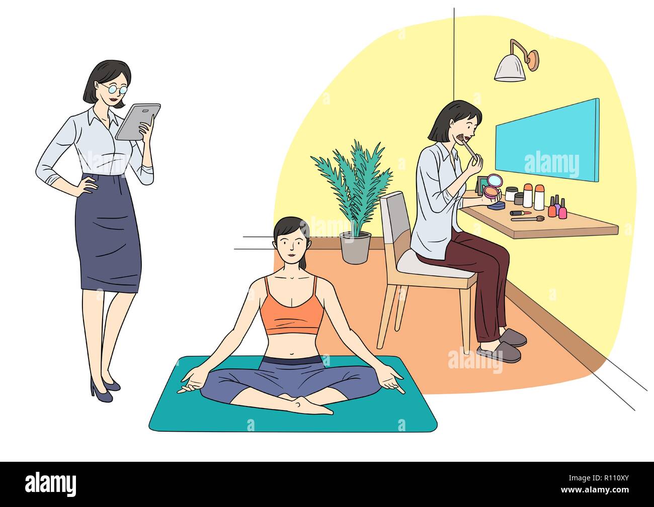 Asian daily business Stock Vector Images - Alamy