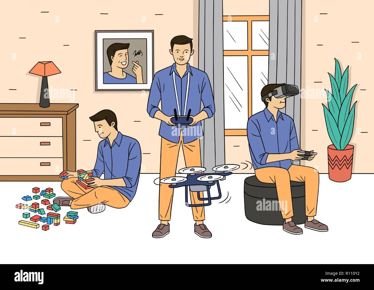 Different human daily life, ordinary and healthy lifestyle vector ...