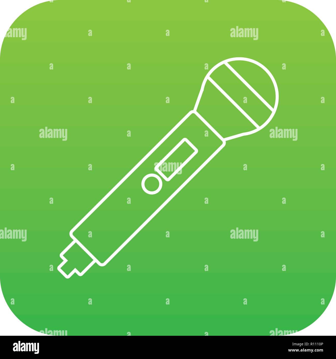 Microphone icon green vector Stock Vector Image & Art - Alamy
