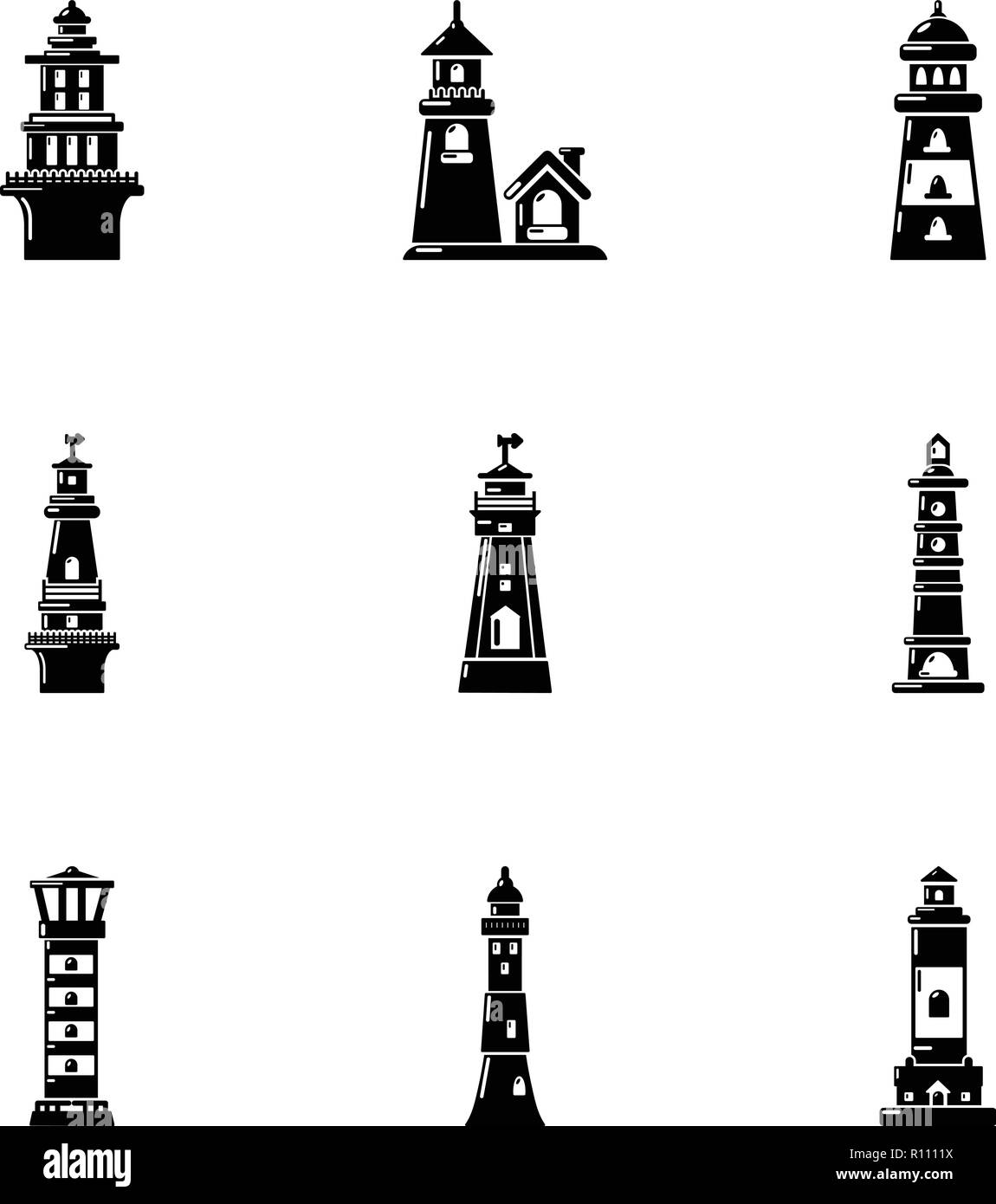 Floating icons set, simple style Stock Vector Image & Art - Alamy