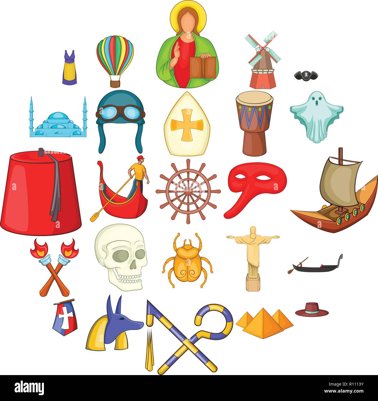 Past icons set, cartoon style Stock Vector Image & Art - Alamy